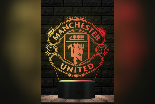 Холограмна LED лампа Manchester United, RGB, USB, 20 cm • ArtLab.BG